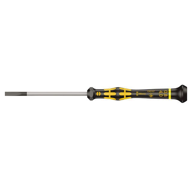 ●メーカー名：ヴェラ / WERA●商品名：030107 ESD静電気放電対策 精密用マイナスドライバー 刃先サイズ4.0 軸長80mm●メーカー品番：・030107●JANコード：4013288039101商品の保証は、メーカー保証書の内...