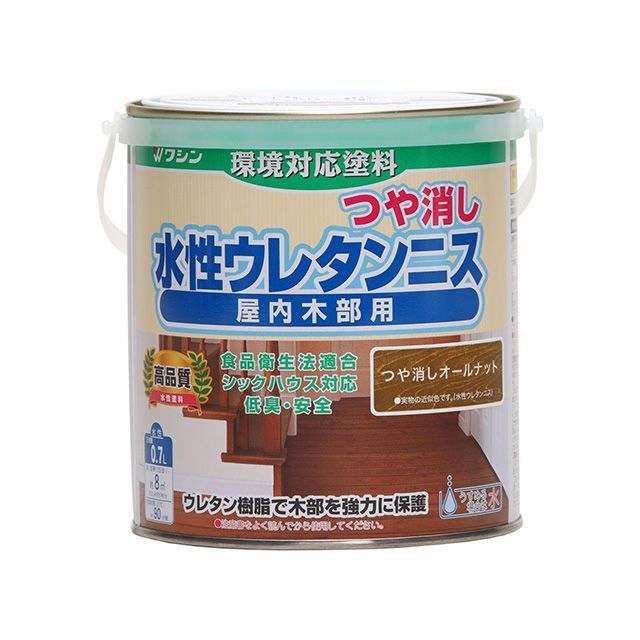 ●メーカー名：和信ペイント / Washi Paint(ワシンペイント)●商品名：＃800482 水性ウレタンニス 0.7L（つや消しオールナット）●メーカー品番：＃800482●JANコード：4965405161618商品の保証は、メーカ...