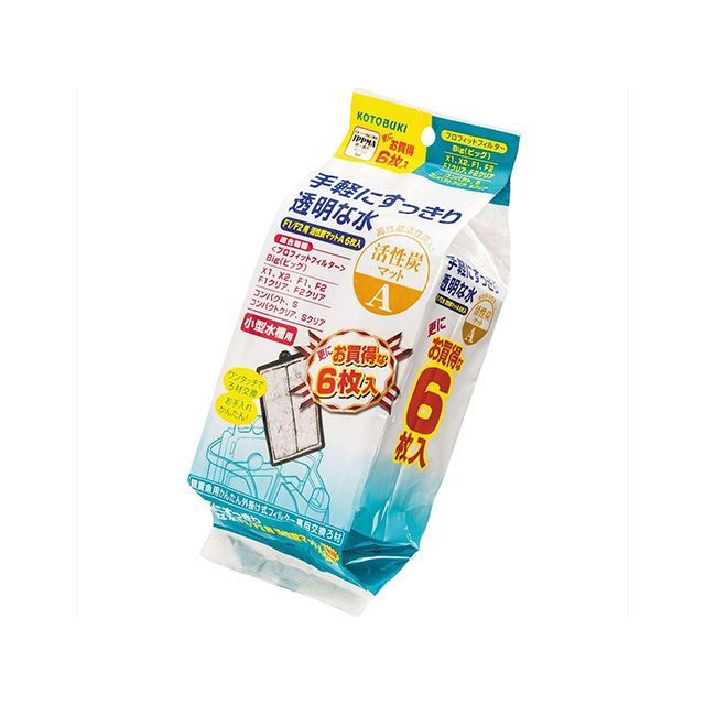 ●メーカー名：寿工芸 / Kotobuki(コトブキコウゲイ)●商品名：F1/F2用活性炭マットA 6枚入●JANコード：4972814533660商品の保証は、メーカー保証書の内容に準じます。手軽にすっきり透明な水。外掛け式フィルター専用...