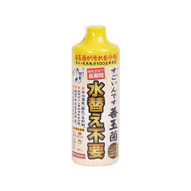 ●メーカー名：寿工芸 / Kotobuki(コトブキコウゲイ)●商品名：すごいんです 善玉菌480ml●JANコード：4972814584631商品の保証は、メーカー保証書の内容に準じます。継続添加で長期間水替え不要！善玉菌が汚れを分解！お...