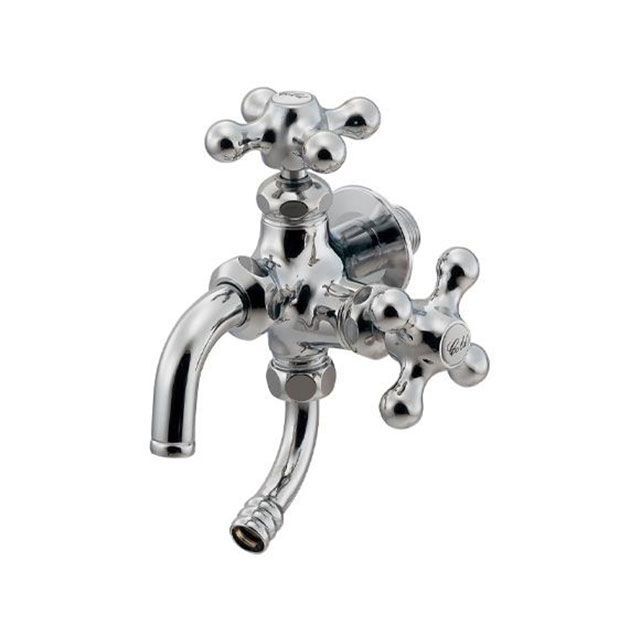 ●メーカー名：エスコ / ESCO●商品名：PJ 1/2” 二口ホーム水栓●メーカー品番：EA468CE-1●JANコード：4548745337266商品の保証は、メーカー保証書の内容に準じます。呼：13ねじ径：PJ1／2”設置サイズ（奥行...