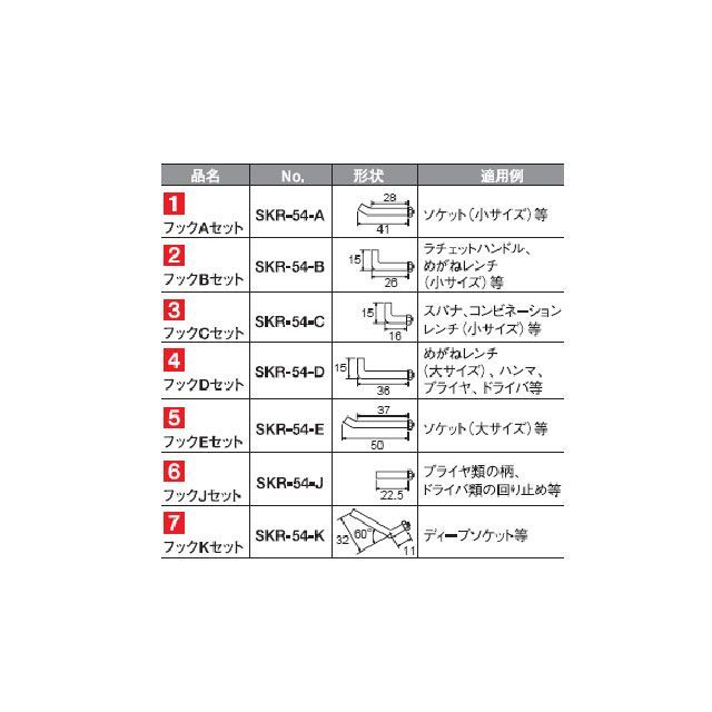 ●メーカー名：ケイティーシー / KTC(ケーティーシー)●商品名：SKR-54-J フックJセット●メーカー品番：SKR-54-J●JANコード：4989433831909商品の保証は、メーカー保証書の内容に準じます。●セット内容フックね...