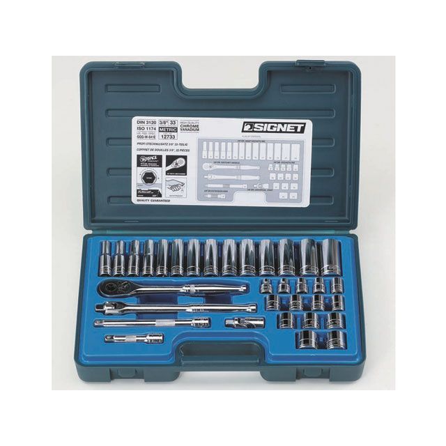 ●メーカー名：シグネット / SIGNET●商品名：12733 3/8DR 33PC MM ソケットレンチセット●メーカー品番：12733●JANコード：4712818933543商品の保証は、メーカー保証書の内容に準じます。●セット内容ソ...