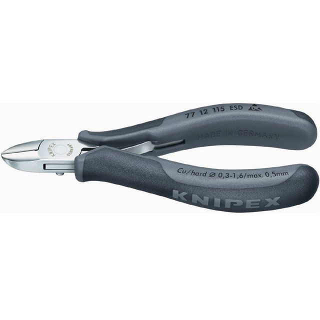 ●メーカー名：クニペックス / KNIPEX●商品名：7712-115ESD エレクトロニクスニッパー●メーカー品番：・7712-115ESD●JANコード：4003773025108商品の保証は、メーカー保証書の内容に準じます。仕様■切断...