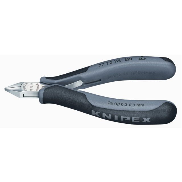 ●メーカー名：クニペックス / KNIPEX●商品名：7772-115ESD エレクトロニクスニッパー●メーカー品番：・7772-115ESD●JANコード：4003773024330商品の保証は、メーカー保証書の内容に準じます。仕様■切断...