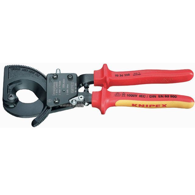●メーカー名：クニペックス / KNIPEX●商品名：9536-250 絶縁ケーブルカッター 1000V（ラチェット式）●メーカー品番：・9536-250●JANコード：4003773026884商品の保証は、メーカー保証書の内容に準じます...