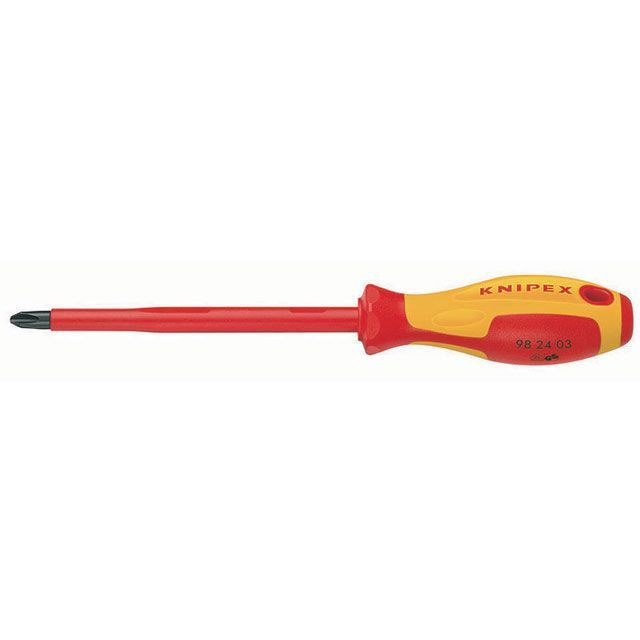 ●メーカー名：クニペックス / KNIPEX●商品名：9824-01（＋） 絶縁ドライバー 1000V●メーカー品番：・43124●JANコード：4003773026440商品の保証は、メーカー保証書の内容に準じます。●仕様■サイズ（＃）：...