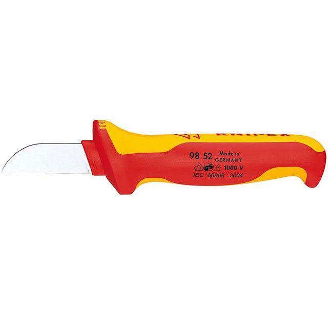●メーカー名：クニペックス / KNIPEX●商品名：9852 絶縁ケーブルナイフ 1000V（SB）●メーカー品番：・9852●JANコード：4003773030287商品の保証は、メーカー保証書の内容に準じます。サイズ全長：180mm／...