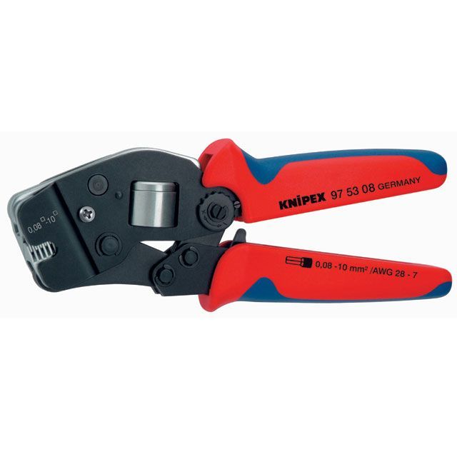 ●メーカー名：クニペックス / KNIPEX●商品名：9753-08 ワイヤーエンドスリーブ圧着ペンチ（SB）●メーカー品番：・19572●JANコード：4003773040484商品の保証は、メーカー保証書の内容に準じます。仕様■クリンピ...