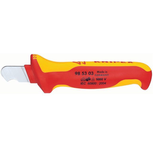 ●メーカー名：クニペックス / KNIPEX●商品名：985303 絶縁皮むきナイフ 1000V●メーカー品番：・985303●JANコード：4003773026549商品の保証は、メーカー保証書の内容に準じます。●仕様■全長（mm）：15...