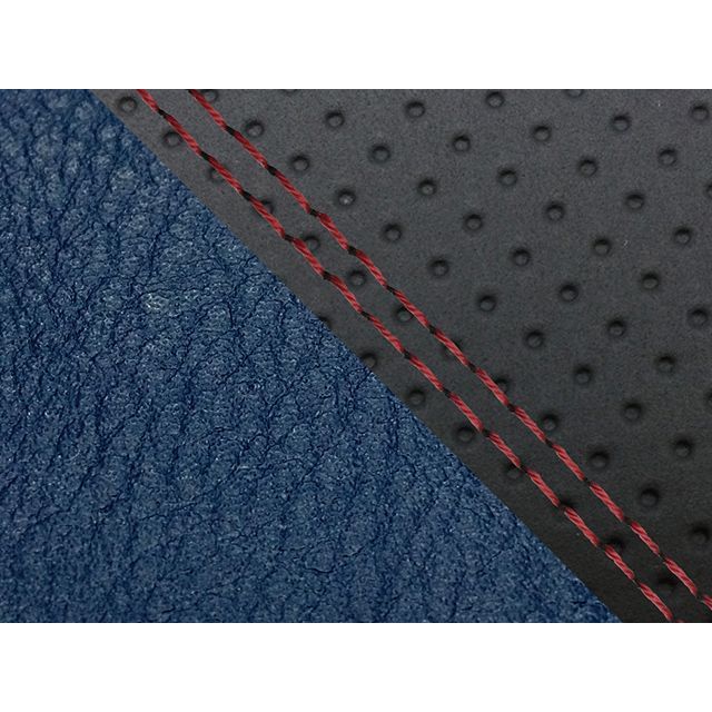 ●メーカー名：グロンドマン / Grondement●商品名：FZ1 フェザー（10年〜）シングル（フロント側） グロンドマン国産シートカバー 張替（エンボス黒・ネイビー）●仕様 赤ダブルステッチ・仕様：透明ステッチはこちら・仕様：黒ステッ...