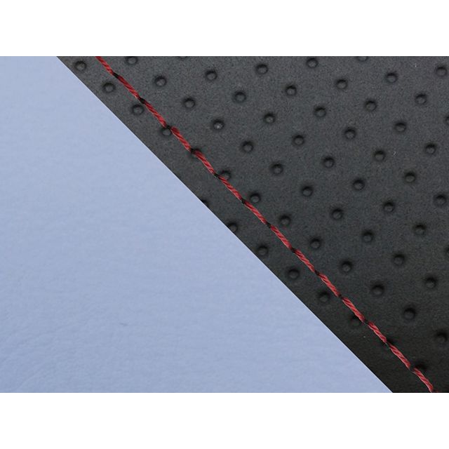 ●メーカー名：グロンドマン / Grondement●商品名：FZ1 フェザー（10年〜）シングル（フロント側） グロンドマン国産シートカバー 張替（エンボス黒・ライトブルー）●仕様 赤ステッチ・仕様：透明ステッチはこちら・仕様：黒ステッチ...