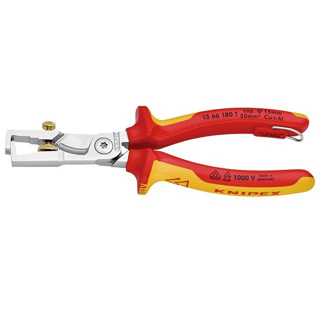●メーカー名：クニペックス / KNIPEX●商品名：1366-180TBK 絶縁カッティングストリッパー 落防（BK）●メーカー品番：・1366-180TBK●JANコード：4003773081982商品の保証は、メーカー保証書の内容に準...