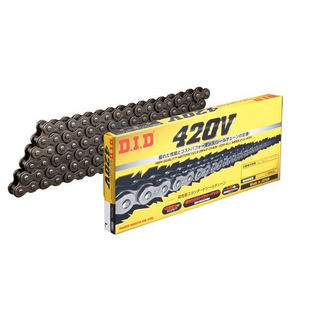 ●メーカー名：ディーアイディー / DID●商品名：ストリートチェーン 420V クリップジョイントタイプ●リンク数：104L●JANコード：4525516201179商品の保証は、メーカー保証書の内容に準じます。●シリーズVシリーズ Oリ...