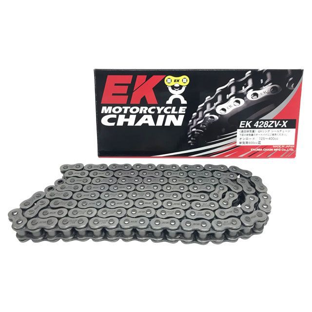 ●メーカー名：江沼チェーン / EKチェーン(イーケーチェーン)●商品名：QXリングチェーン 428ZV-X MLJ●カラー スチール リンク数 110L●メーカー品番：JAN_4582252858289●JANコード：4582252858...