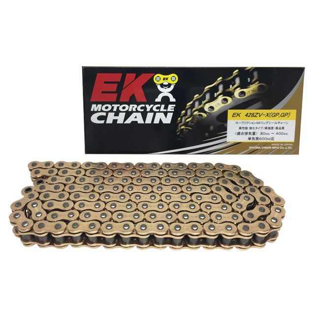●メーカー名：江沼チェーン / EKチェーン(イーケーチェーン)●商品名：QXリングチェーン 428ZV-X MLJ●カラー ゴールド リンク数 128L●メーカー品番：JAN_4582252858616●JANコード：4582252858...