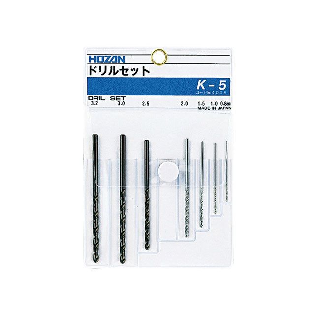 ●メーカー名：ホーザン / HOZAN●商品名：K-5 ドリルセット（7本組）●メーカー品番：K-5●JANコード：4962772040058商品の保証は、メーカー保証書の内容に準じます。商品内容ドリル：0.8/1.0/1.5/2.0/2....