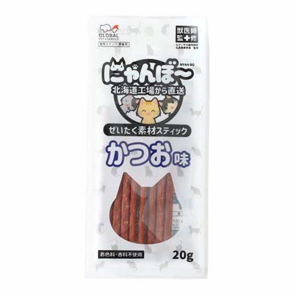 商品の特徴 ◇アスク にゃんぼーかつお味20g 素材の旨みをギュッと凝縮ぜいたくに仕上げた風味バツグンおやつです。 北海道工場から直送ぜいたく素材のおやつスティック 【使用方法】 愛猫の健康状態や年齢、運動量を考慮した上で、成猫には10g(...