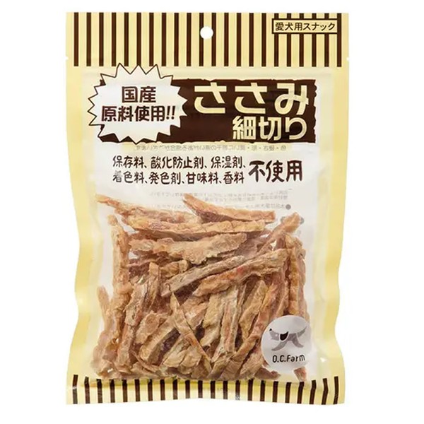 商品の特徴 ◇オーシーファーム ささみ細切り150g 製品仕様 ・内容量:150g ・原材料:鶏ささみ ・粗たん白質:67.8%以上 ・粗脂肪:4.0%以上 ・粗灰分:5.4%以下 ・粗繊維:0.1%以下 ・水分:20.0%以下 ・エネルギ...