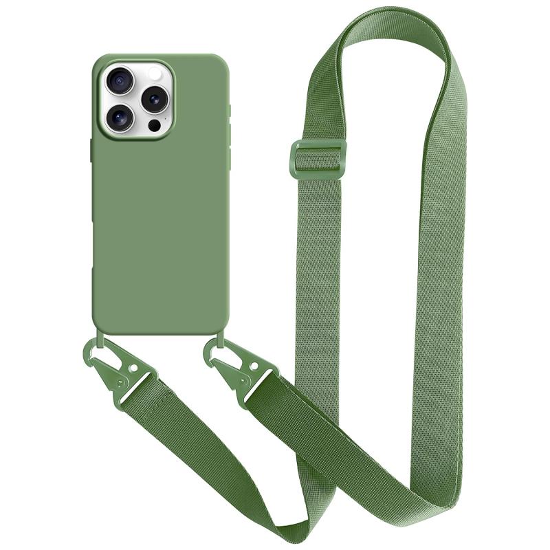 UnnFiko For iPhone 13 Pro Max ケース ネックストラップ スマホケース 蛍光色 シリコン アイフォン 13 Pro Max ケース シンプル ソフト 保護カバー 携帯ストラップ 紐付き 斜めがけ (iPhone ...