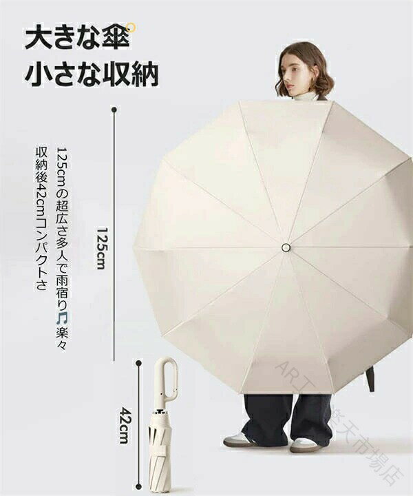 商品特徴：●逆さに開いていろいろと便利車の乗り降り時濡れずにラクに傘の開閉が可能。※雨で濡れた面が収納時に内側になるため、自分にも周りにも濡らしません。●断熱効果抜群、しっかりと紫外線を遮断！●自動開閉・両手開放わずか0.5sワンボタン式で...