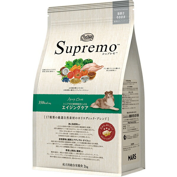 シニア犬の若々しい体型の維持、関節や消化吸収、美しい皮膚・被毛の健康維持に配慮し、栄養素を豊富に含む高品質な自然素材を厳選し、最適な栄養バランスでブレンドしています。噛みくだきやすいドーナッツ粒タイプ。＜総合栄養食＞ 【 原材料 】 チキン...