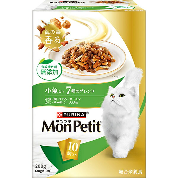 厳選した小魚、贅沢な鯛とかに、海の味わいまぐろとサーディン、こだわりのえびとサーモン。7種の魚介の美味しさを贅沢にブレンド。合成着色料無添加。 ＜総合栄養食＞ 【 原材料 】 穀類（とうもろこし、とうもろこしたんぱく、小麦、米等）、肉類（チ...