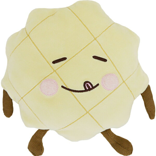 ふわもち触感のかわいいパンシリーズのおもちゃふわもち触感のやわらかぬいぐるみ。お留守番やねるときに安心させてくれるおおきなおもちゃ。よき遊び相手にもなります。かぶりつきやすい形状で、鳴り笛入りで音で興味津々！ぬいぐるみを咥えたり枕にして寝て...