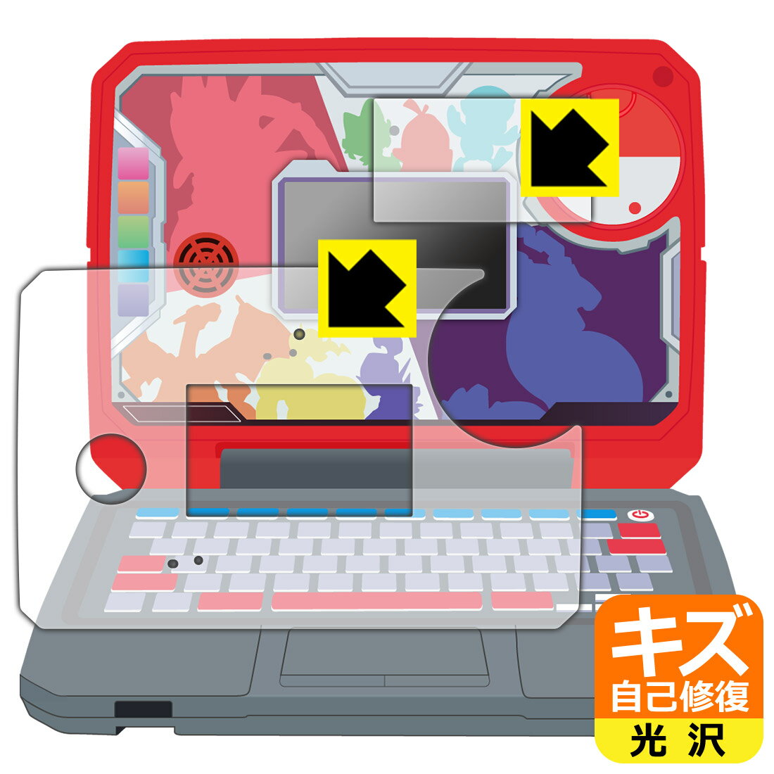 対応機種●対応機種 : セガトイズ ポケモンスタディ 光るぜっ！ポケモンタイピングPC専用の保護フィルムです。●製品内容 : 画面用フィルム1枚・ふち用フィルム1枚・クリーニングワイプ1個●※このページに記載されている会社名や製品名、対応機...