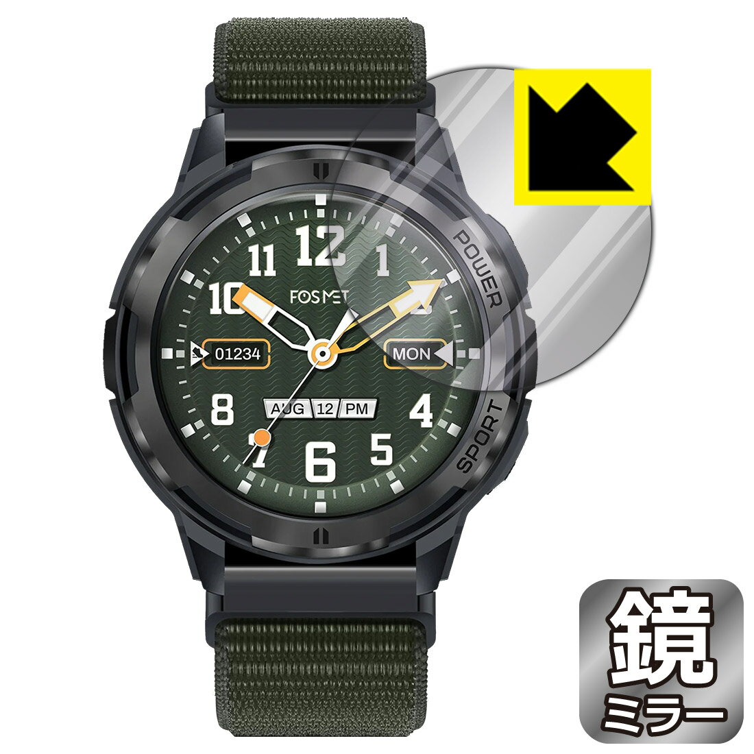 対応機種●対応機種 : FOSMET スマートウォッチ H5専用の商品です。●製品内容 : 画面用フィルム1枚・クリーニングワイプ1個●画面が消えると鏡になり、さりげなく身だしなみチェック！のぞき見防止にも！『ミラータイプの保護フィルム』●...