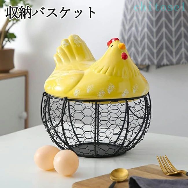 商品名：収納バスケット 素材：鉄 内容：鉄製バスケットのみ カラー：ブラック サイズ：20cm*12cm*12cm 生産国：中国（日本検品済み） 商品特徴： この収納バスケットは、ドライフルーツ、果物、果物、スナックなど、鶏の卵バスケットを...