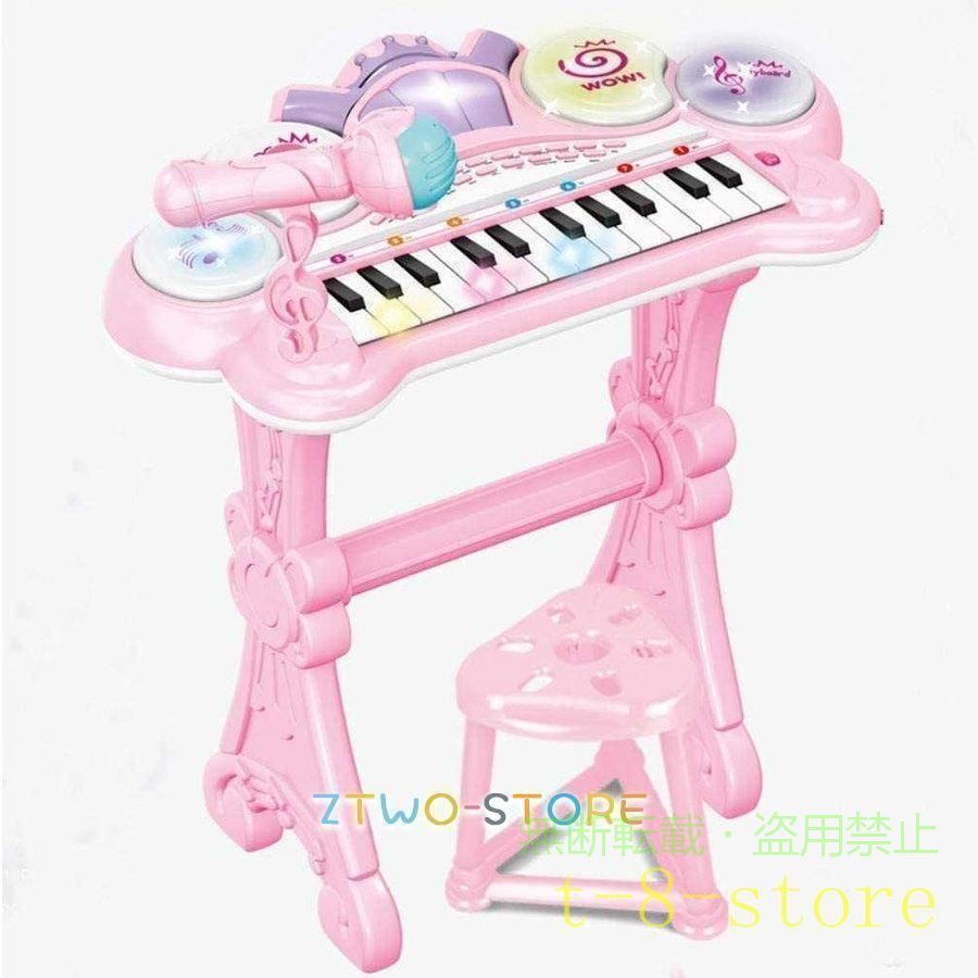 【知的教育機器】幼児や赤ちゃんに特に適した幼児期の子供の音楽的才能を育成します。 子供の知性、想像力、創造性を促進し、手、目、耳の調整、脳の記憶の発達、感情を育むことができます。 知育玩具として、お子様の成長期にお勧めです。 多機能楽器：キ...