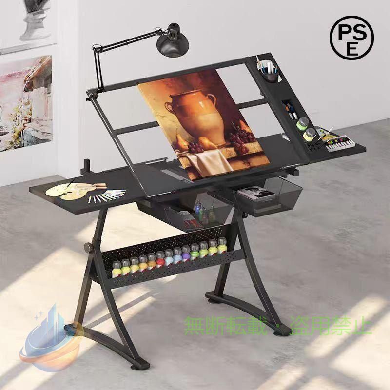 ドローイングテーブル：サイズ：61.5CM、81CM、68-93CM、ドローイングボードサイズ：90CM、60CM、拡張ボードサイズ：60CM、38CM、このペインティングテーブルは、絵を描いたり絵を描いたりするアーティスト、エンジニア、職...