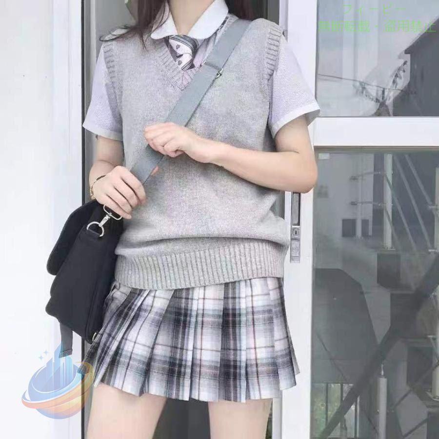 スクールベスト 女子 春 夏 秋 スクール ベスト Vネック レディース ニット スクール 女子高生 学生服 入学 ユニセックス 色 白 黒 ネイビー ライトグレー 杏色 イー ピンク コーヒー 濃い緑 ダークレッド ラベンダー サイズ X...
