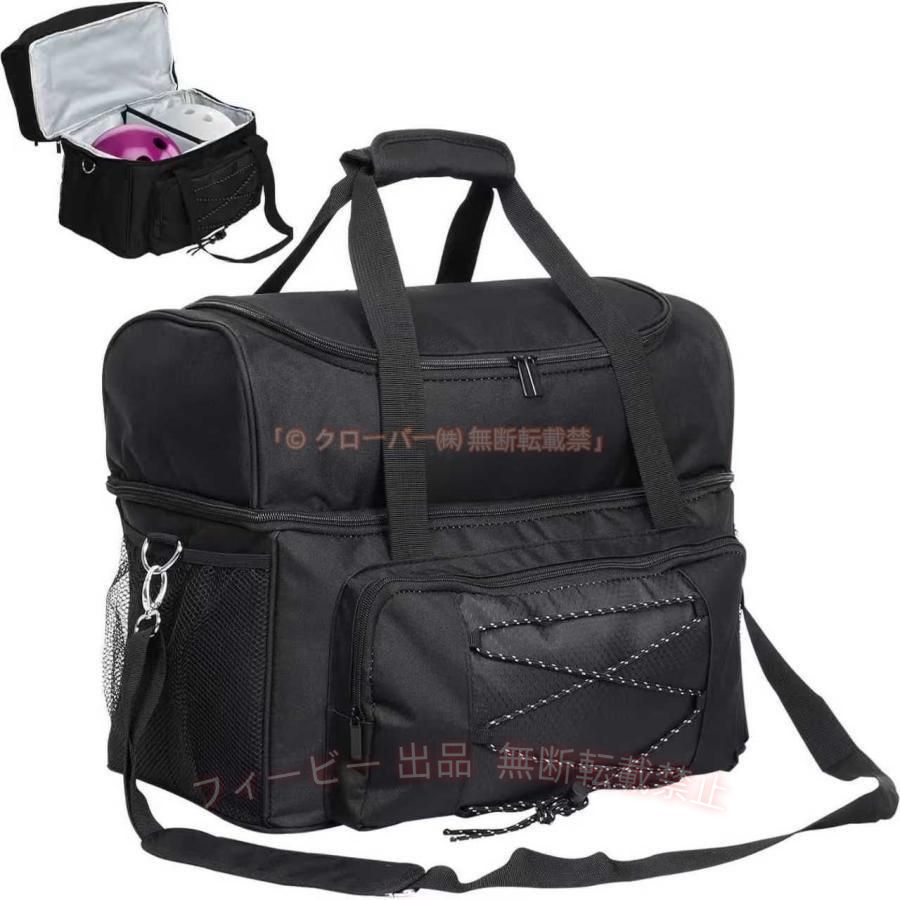 説明: [ボウリング用品をすべて収納]: このバッグは.ボウリング用品をすべて持ち運ぶのに十分な大きさです.メインコンパートメントにはボウリングボール2個を簡単に収納でき.ボトル.靴下.財布.鍵などのアイテムを整理するためのポケットも付いて...
