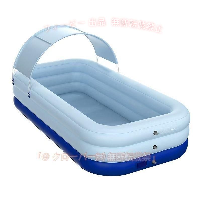 三層ビニールプール 大型 家庭用プール 子供用プール 子供スイミングプール 庭 キッズ 子供用 夏 水遊び 夏休み 大人 エアー UVカット サイズ（約） 210cm外寸:210*145*60 内寸：155*98*58 （適用人数：1~5）...
