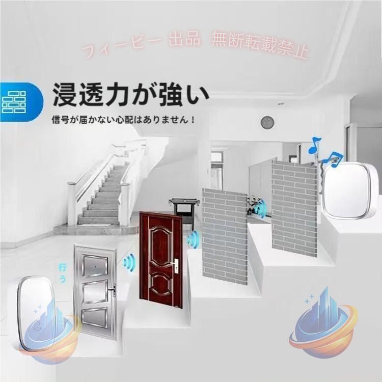 カラー：ホワイト セット内容： 送信機*1、受信機*2 送信機*1、受信機*3 設置場所温度：-30℃~70℃ 動作頻度：433.92MHz±75KHz 呼出音：36種類、0-100dB 四段階調整可能 給電： 送信機：12V23A電池*1...
