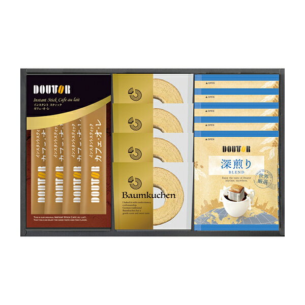 内容バウムクーヘン・ドトールカフェ・オ・レ9.5g×各4、ドトールドリップコーヒー深煎りブレンド7g×5 パッケージ化粧箱 箱サイズ20.3×32×6cm 重量455g アレルギー小麦・卵・乳 注意事項 ※不良品以外の返品は不可とさせていた...