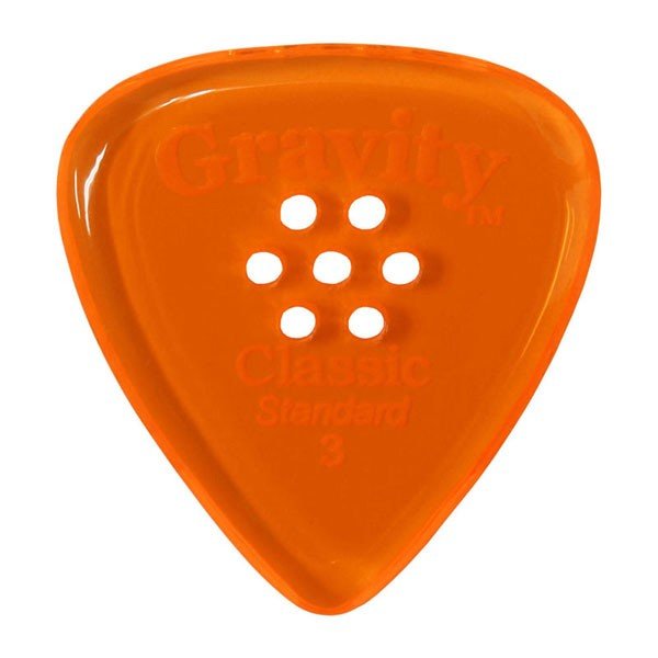 グラヴィティ ギター ピック　Classic - Standard, Multi-Hole - 形状：ティアドロップ 厚さ：3.0 mm with Multi-Hole, Orange 材質：アクリル 加工：マルチホール 販売単位：1枚グラ...