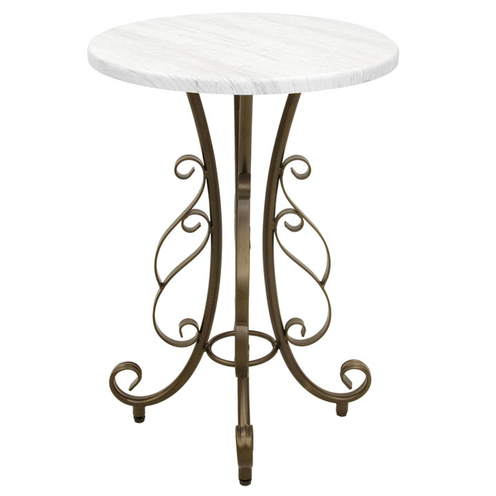 商品のご紹介 サイドテーブル Celestia(セレスティア) 曲線が美しいロートアイアンデザインが目を引く、高級感のあるサイドテーブル『Celestia（セレスティア）』。控えめな木目のキレイなまぁるいラウンドテーブルと装飾にこだわった脚...