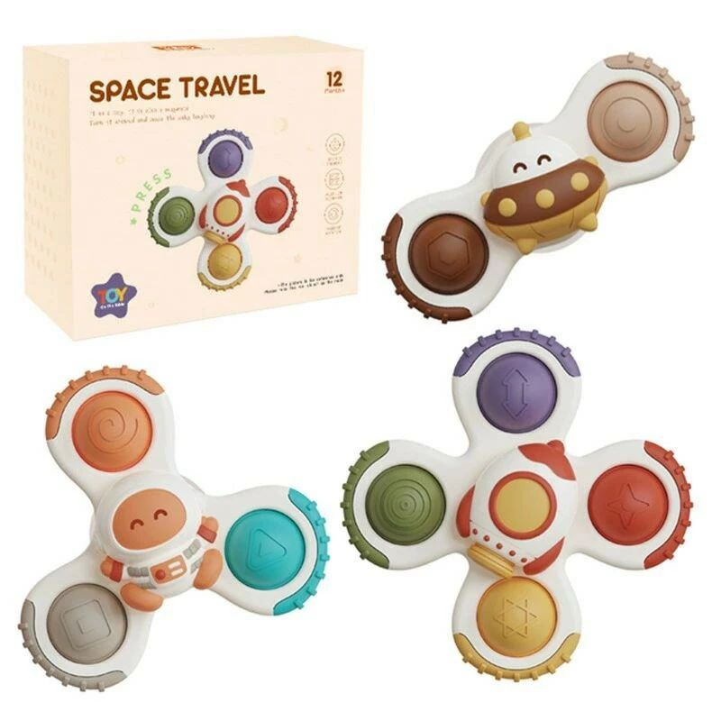 商品名ハンドスピナーシリーズ 宇宙篇 3点セット 【お風呂おもちゃとしても】 可愛いキャラクターたちが笑顔で回転するハンドスピナー3点セットの新登場です。0〜3歳の赤ちゃん、にお薦め致します。宇宙テーマとして、見た目がとっても可愛く、吸盤で...