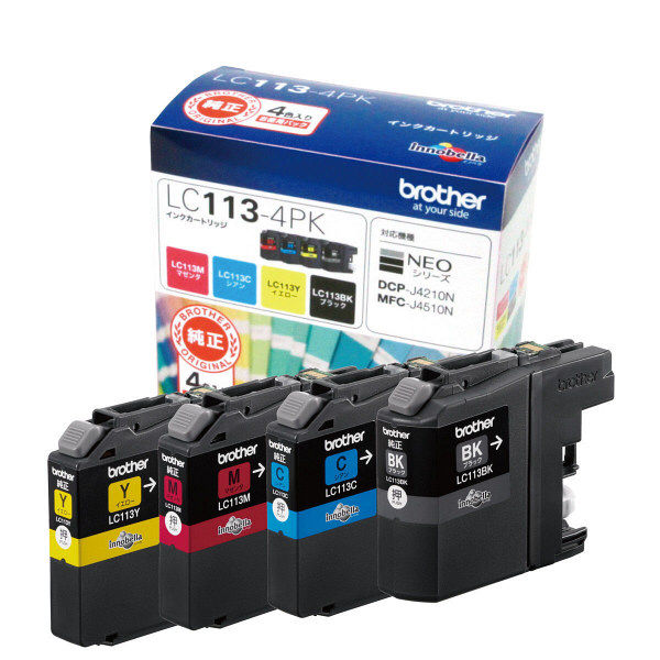 セット内容：LC113BK・LC113C・LC113M・LC113Y 対応機種：DCPJ4210N,DCPJ4215N,MFCJ4510N,MFCJ4810DN,MFCJ4910CDW,MFCJ6570CDW,MFCJ6573CDW,MFC...