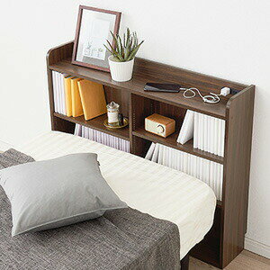 ヘッドボード シングルサイズ用 RHB-1925 シングルサイズ用 後付けヘッドボード RHB-1925 収納のないベッドの枕元や側面に置ける薄型収納キャビネットです。2口コンセント付きで便利です。棚板は1cm間隔で高さ調節ができて、小物や...