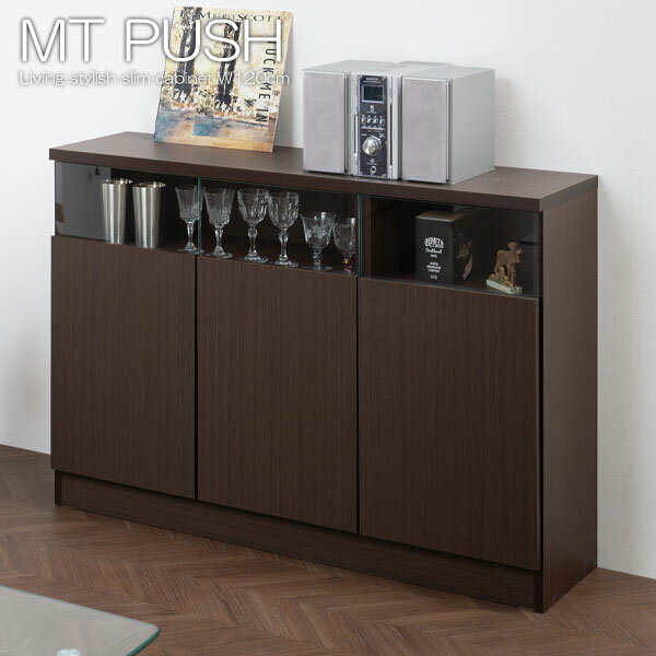 ガラス扉付き スタイリッシュキャビネット ●【MTpush】シリーズが配線も可能なリニューアル版になって再登場！ リビングに置いても、圧迫感も無く広さを感じさせてくれる。ガラス部分はディスプレイスペースに、リビングがコレクションルームに！？...