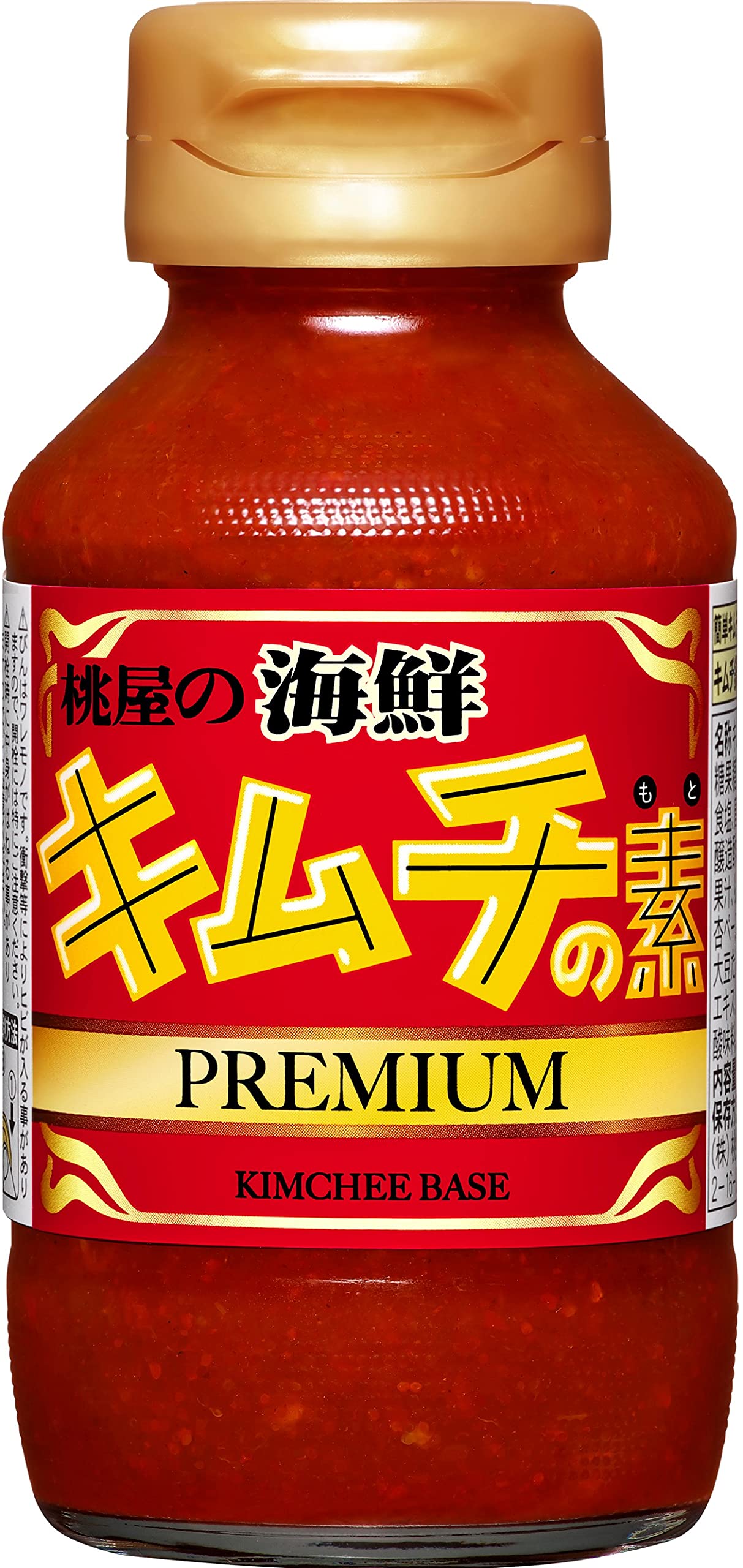 砂糖混合ぶどう糖果糖液糖(国内製造)、発酵野菜(白菜、食塩、唐辛子、にんにく)、にんにく、食塩、醸造酢、洋梨ピューレ、唐辛子、デーツ果汁、りんごパルプ、パプリカ、いか塩辛、杏ペースト、あさりエキス、煮干しエキス、大豆たん白加水分解物、昆布エ...