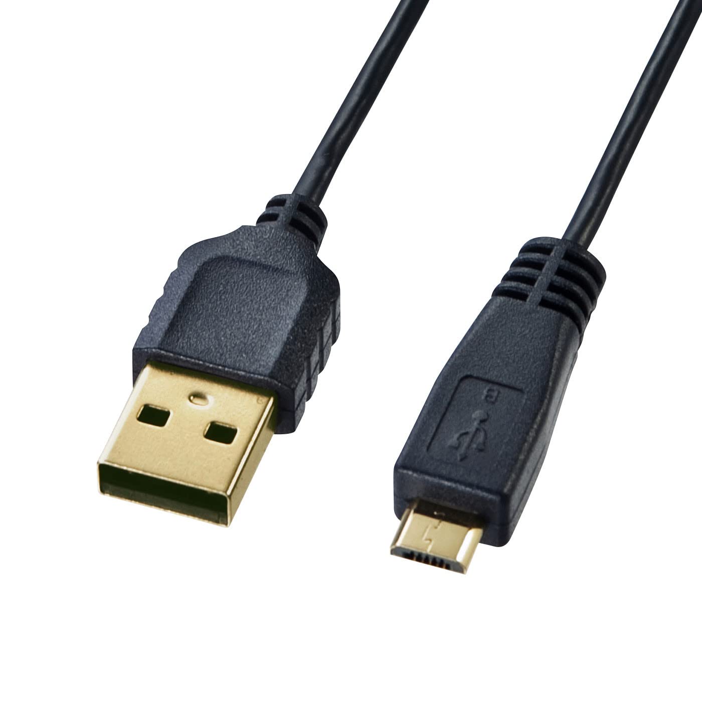 USB Aコネクタのパソコンと、マイクロUSBコネクタ（マイクロB）を持つスマートフォン・USB機器を接続できます。 ケーブル外径2.5mmの細径ケーブルとコンパクトコネクタを採用し、ケーブルの取り回しがスッキリしました。 USB2.0の「...