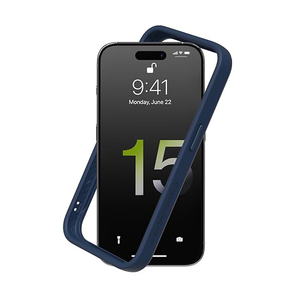 RHINOSHIELD [iPhone 15 Pro] CrashGuard バンパー ケース 耐衝擊 米軍MIL規格 衝撃吸収 傷 指紋 防止 薄型 軽量 SGS認証 - ネイビーブルーブランドRHINOSHIELD色iPhone 15 ...