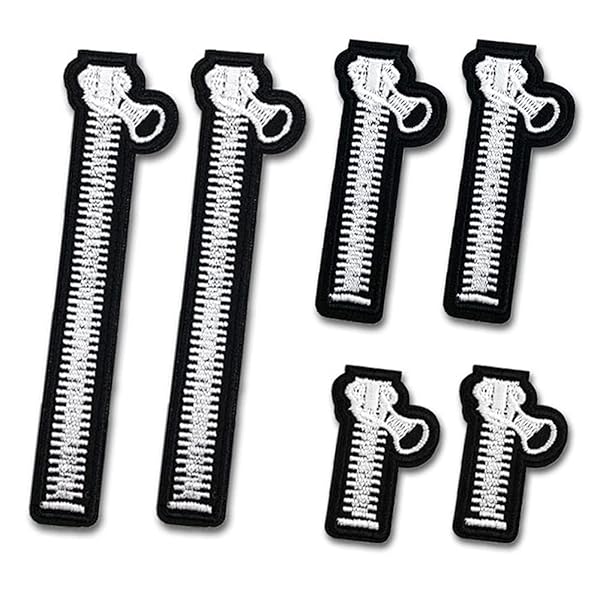 ファスナー ワッペン 6枚セット 大中小 ジッパー チャック 刺しゅうワッペン ししゅう アップリケ パッチ アイロン接着 縫い付け アイロンワッペン 補修 DIY 手芸 幼稚園 保育園 (大中小)ブランドYFFSFDC色大中小モデル商品説...