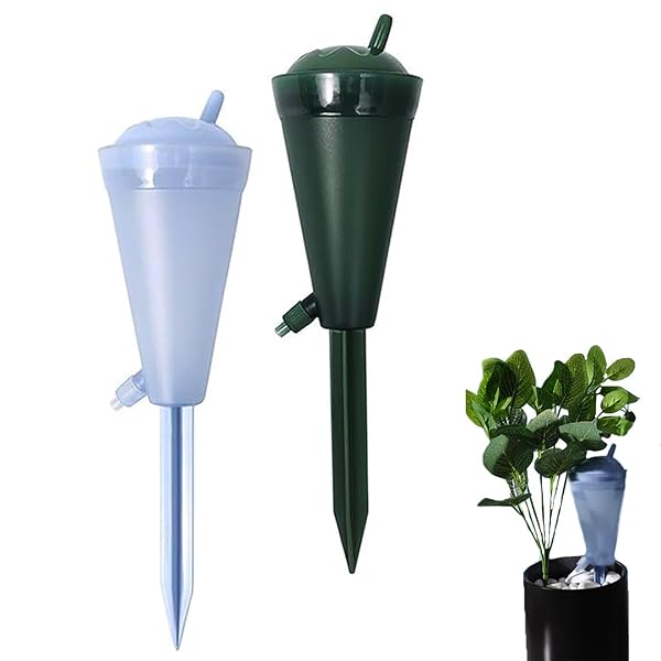 Roczential 自動水やり器 自動給水器 植物 自動給水キャップ 2個セット ペットボトル 水やりキャップ フンネル形 水やり楽だぞう 留守中水やり 挿すだけ 自動灌水 分量調節 点滴灌漑 リサイクル ガーデニング/園芸/植物/盆栽/...