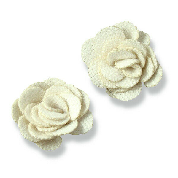 衣服や小物もデコ＆アレンジに！そのままアクセサリーにも＊ひとつひとつ丁寧につくられたかわいらしいお花のモチーフです☆ 内容量：2個入 サイズ（約）：幅30mm×高さ30mm※モニターの発色の具合により、実物と多少色が違う場合が御座いますがご...